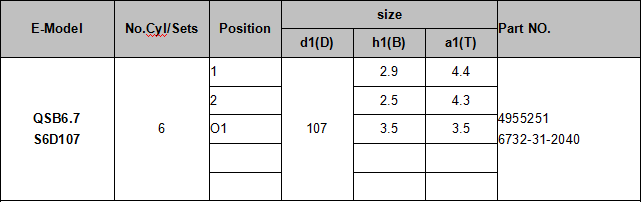 6754-31-2010 S6D107 Diesel Engine Piston Rings / Cylinder Linder 107mm ...