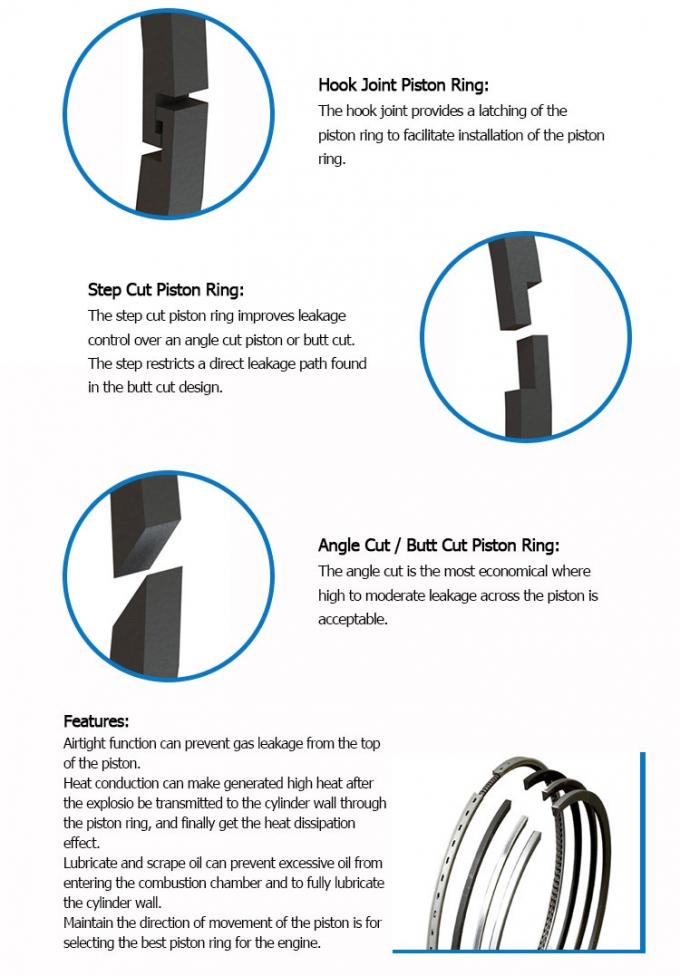 Half Keystone Automotive Engine Parts 6DC2 Compressor Piston Ring ME062117